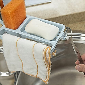 Expandable Rolling Metal Basket Faucet Rack Household Kitchen Punch Rag Sponge Brush Rack Sink Storage Rack Simple Human Sink Caddy Standard