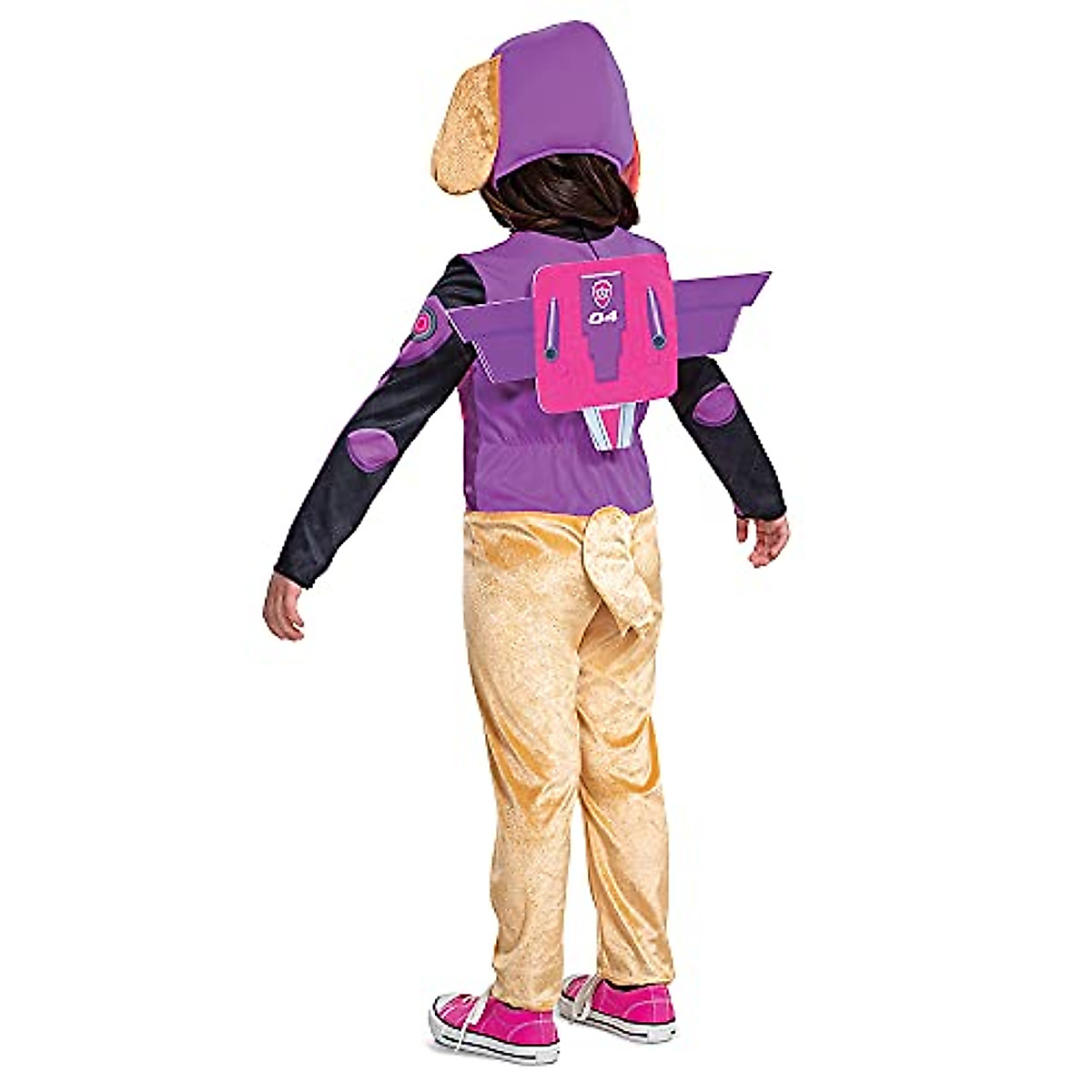 Paw Patrol Skye Costume Hat and Jumpsuit for Girls, Paw Patrol Movie Character Outfit with Badge, Classic Toddler Size Medium (3T-4T) Multicolored
