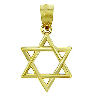14k Gold Jewish Charm Star of David Pendant