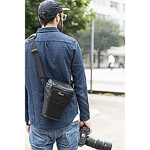 Lowepro ProTactic TLZ 75 AW DSLR toploader - Expand to Hold up to 24-70mm f/2.8 and Lens Hood with Portrait Grip - Camera Gear to Personal belongings - for DSLR Like Canon 5D, Black - LP37279-PWW