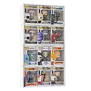 Display Case Compatible with Funko Pop Boxes, Stackable 4 Single Row, with Transparent Cover to Protect Your Collection Against Dust (Holds 12 Pops)