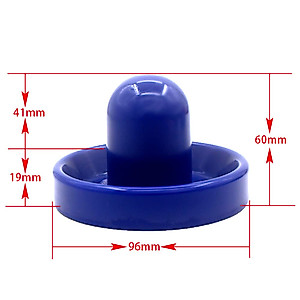 BQSPT Air Hockey Pucks and Paddles,Air Hockey Pushers and Pucks, Handles Paddles Replacement Accessories (4 Striker 96mm with Pads, 8 Pucks 64mm Thick and Thin)