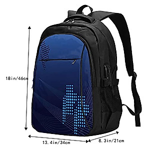 School Backpack Large Capacity Leisure Travel Backpack With The USB Charging Port(Rhythm)