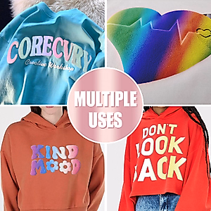 Puff Vinyl Heat Transfer 3D - Puff HTV Vinyl Gradient Colour 8 Sheets 12"x 10" Puff Heat Transfer Vinyl for T-Shirt Clothes Compatible with Cricut Air or Maker (Gradient Colour)