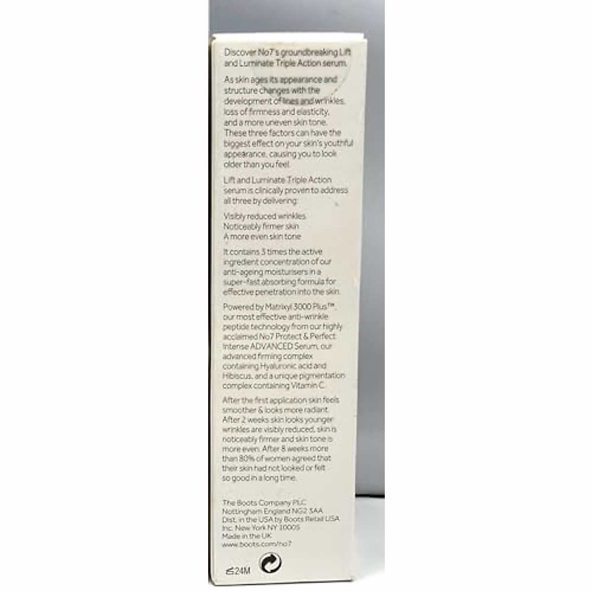 No7 Lift & Luminate Triple Action Face Serum - Collagen Peptide Anti-Wrinkle Serum + Brightening Emblica & Vitamin C Face Serum + Pro Retinol Skin Firming Hyaluronic Acid & Hibiscus (30ml)