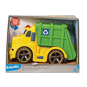 Kidoozie Lights N' Sounds Recycle Truck, Friction Powered, Opening Recycle Bin, for Ages 3+