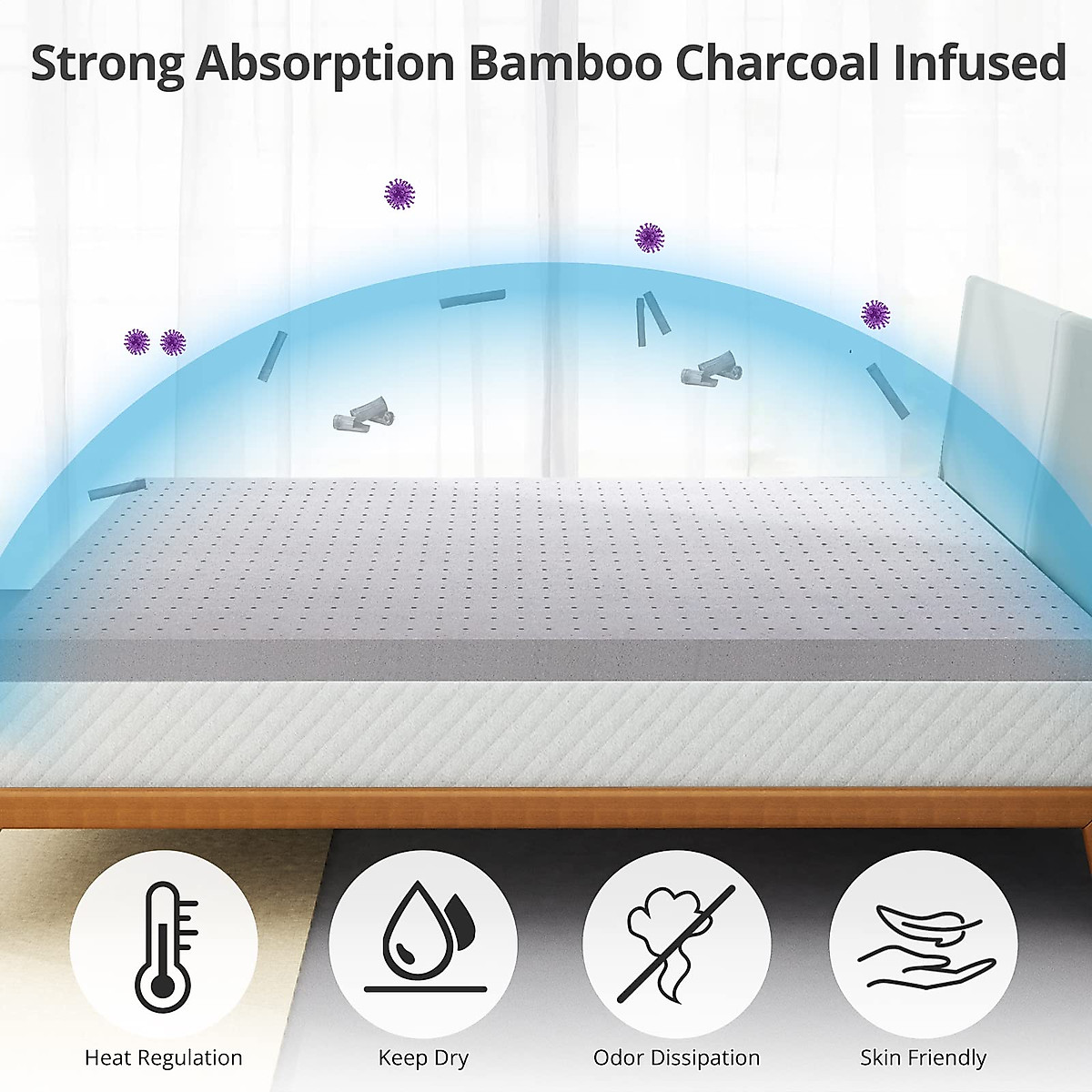 Maxzzz 4 Inch Mattress Topper Twin, Gel-Infused Memory Foam Mattress Topper for Soft & Cooling Sleep, High-Density Foam Single Bed Topper, CertiPUR-US Certified