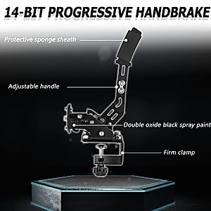 Anman USB Handbrake with Adapter Plate for PC Windows 14 Bit Professional Gaming Peripherals fit Racing Games Logitech G27 G25 G29 G920 G923 Thrustmaster T500 T300