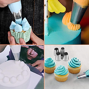 Suuker Stainless Steel Extra Large Round Piping Tips Set, 4 Pcs (F02 F06 9FT R22L) for Cake Cupcake Cookie Decorating