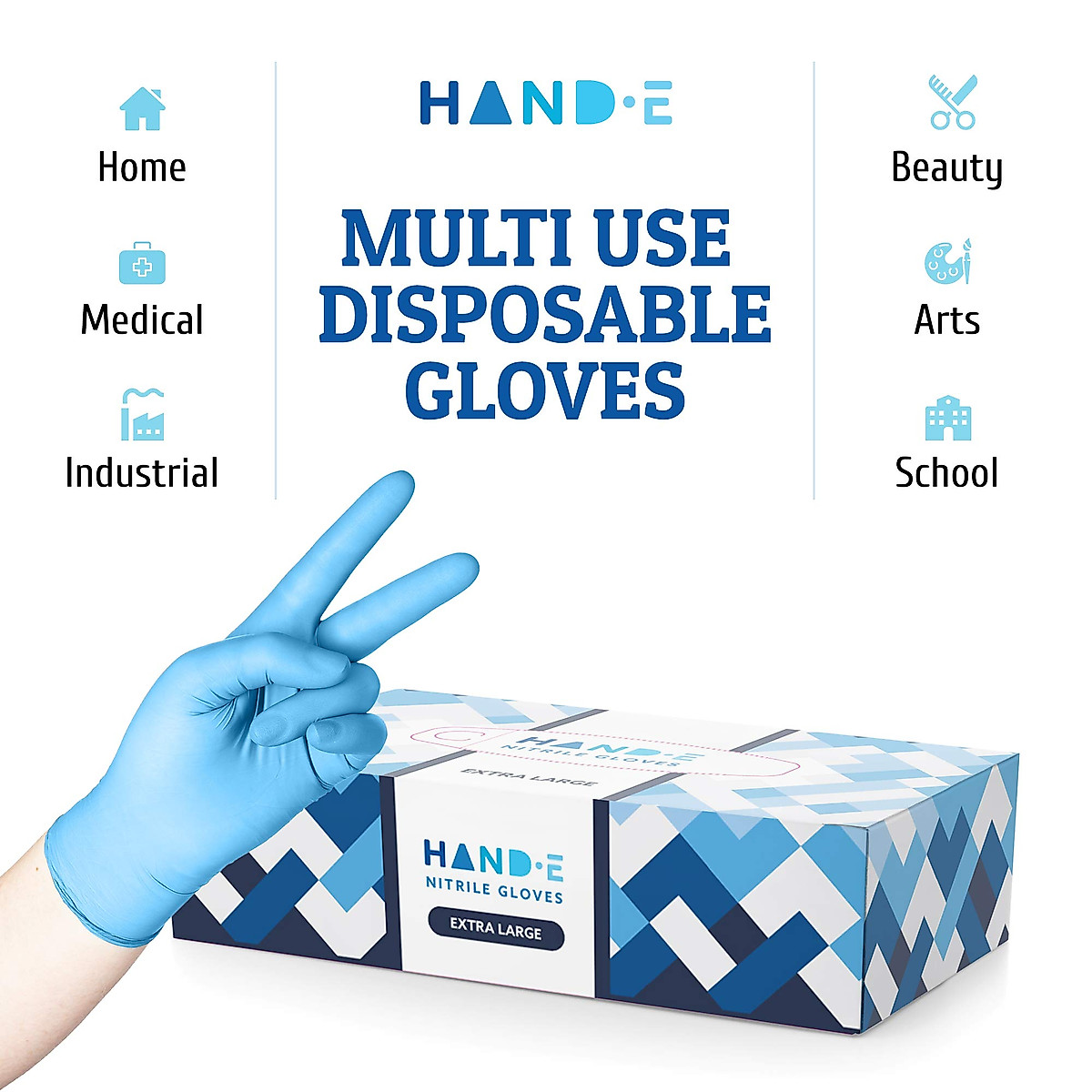Blue Nitrile Disposable Gloves Medium 100 Count - Latex Free Medical Exam Gloves, Powder Free Food Safe Cooking Gloves