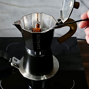 Cuban Coffee Starter Kit | Cafecito 6 Cups Moka Pot Set | Cafetera Cubana Stovetop Espresso Maker Set | Anti-Splash Valve Included