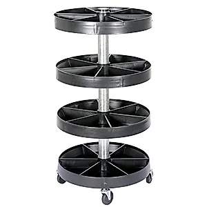 Vestil PBIN-19 Portable Parts Bin with Casters, Plastic, 220 lbs Capacity, 19-1/2" Diameter, 38-1/2" Height