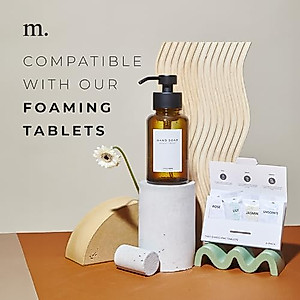 MaisoNovo Glass Foaming Soap Dispenser | Amber Glass Black Pumps x 2