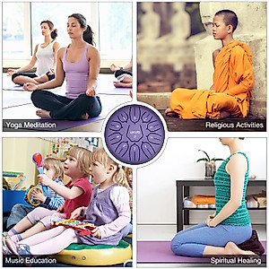 LEKATO Steel Tongue Drum 6 Inch 11 Note, Rain Drum for Outside D Major Handpan Drum for Meditation Yoga Musical Education, New Year Gift for Kids/Families