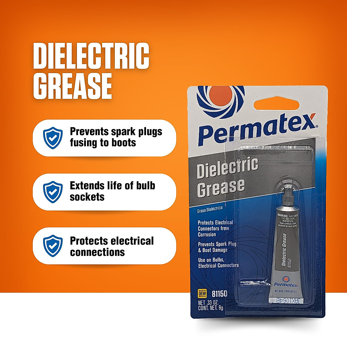 Permatex 81150 Dielectric Tune-Up Grease, 0.33 oz. Tube, Silver