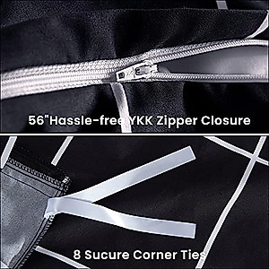 SLEEP ZONE Grid Printed Duvet Cover Queen Size with Zipper Closure & 8 Corner Ties, Soft Breathable All Seasons Comforter Cover Set 3 Pieces (Queen)