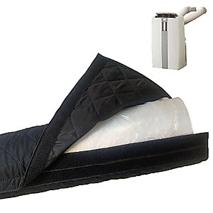 DETTELIN Portable Air Conditioner Hose Wrap, Energy Saving Insulated AC Hose, Fit for 5" & 6" Diameter Exhaust Hose, Silver Black