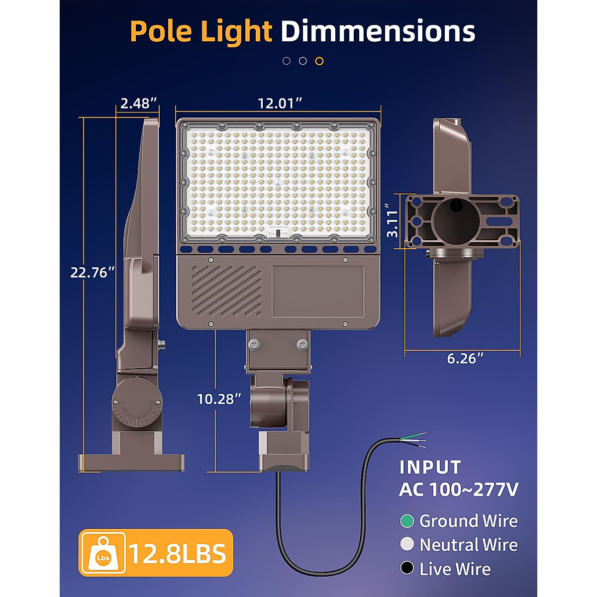 9PCS LED Parking Lot Lights 150W 120W 90W, LED Shoebox Light 5000K Adjustable Arm Mount, UL Listed Outdoor Pole Light with Photocell, IP65 Waterproof Commercial Street Area Flood Lighting 100-277V