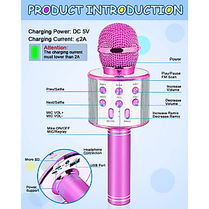 Dodosky Gifts for Girls Age 4-12, Karaoke Microphone Gifts for 4 5 6 7 8 9 10 11 12 Year Old Girls Toys for 4-12 Year Old Girls Birthday Gifts for 3-10 Year Old Girl - Purple