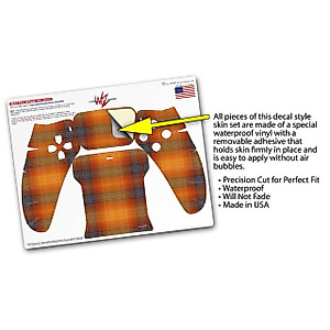 WraptorSkinz Skin Wrap compatible with Sony PS5 DualSense Controller Plaid Pumpkin Orange (CONTROLLER NOT INCLUDED)