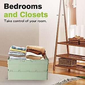 LivLab Mker Collapsible Storage Crates with Lids 14L - Folding Storage Bins Heavy Duty with Handles, Stackable Storage Box, Versatile Utility Crates for Organizing Laundry, 1 Packs