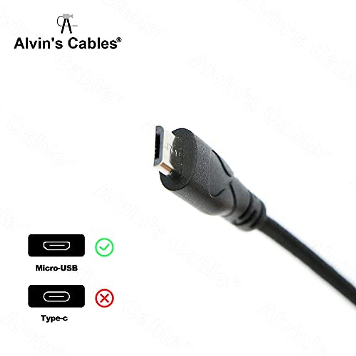 Alvin's Cables Micro USB to D Tap AlvinTap Protective DTap Motor Power Cable for Tilta Nucleus Nano