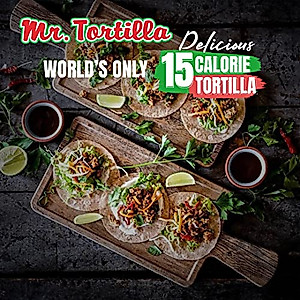 Mr. Tortilla World's Only 15 Calorie, 1 Net Carb Tortilla Wraps (96 Tortillas) | Keto, Low Carb, Low Calorie, Vegan, Kosher | (Multigrain)