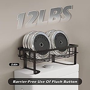 BriCabel Over The Toilet Storage - Bathroom Organizer Above Toilet Storage Shelf, Multifunctional Space Saver Countertop Metal Rack (1-Tier)