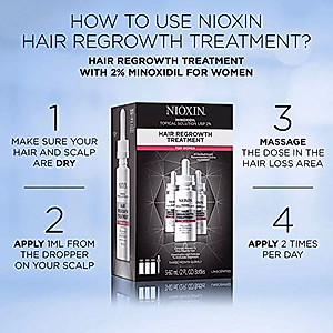 Nioxin Hair Regrowth Treatment for Women with Minoxidil 2%, 3 Month Supply, 6 oz