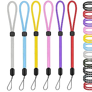 Hand Wrist Strap Lanyard, 6 Pack 8inch Adjustable Nylon Wristlet Straps Keychain String for Cell Phone Case Holder, AirPods Pro 2 2022, Camera, Key, GoPro, USB Drive, Ski Glove (Multi-ColorA)