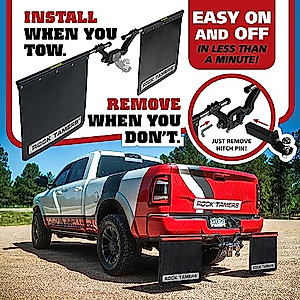 Rock Tamers Mudflap System 00108 2" Hub with Matte Black Stainless Steel Trim Plates