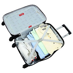 Wrangler Smart Luggage Cup Holder and USB Port, Navy Blue, 3 Piece Set