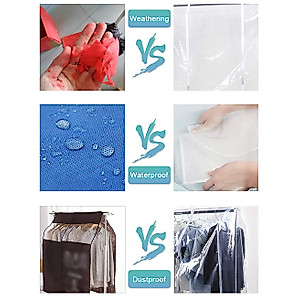 Ruibo Clear Garment Rack Cover Dustproof Clothes Rack Cover With 2 Durable Zipper/Clothing Waterproof Protector (L:71x20x60 inch), Ethylene Vinyl Acetate