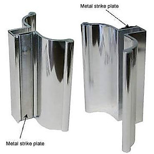 GordonGlass 3" Bright Chrome Frameless Shower Door Handle with Metal Strike