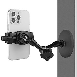 Mippko Magnetic Phone Holder,Heavy Duty Phone Mount for Truck/Tractor/Forklift/Boat/Motor Vehicles,Fit 3.5~7.5" iPhone/Nexus/Smartphone,360°Adjustable Arm 3.46" Magnetic Base