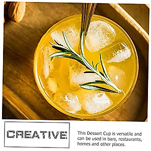 HOMSFOU 4pcs Pudding Baking Mold Ice Cream Bowls Glass Trifle Bowl Glass Clear Container Oven Safe Bowls Ramiken Glass Prep Bowls Glass Kitchen Dessert Cup Ramekins 12 Oz Oven Safe Mini