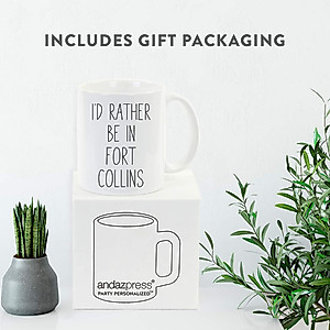 Andaz Press U.S. City 11oz. Coffee Mug Gift, I'd Rather Be in Fort Collins, Colorado, 1-Pack, Long Distance College Going Away Study Abroad Birthday Christmas Gifts