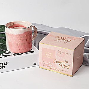 Hendson Housewarming Gifts for Women - First Home House Gifts For New Home Owner - Funny First Time House Warming Gift Ideas - Mother Homeowner - Pink Marble Mug Presents, 11.5oz Coffee Cup