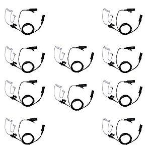 Klykon Covert Acoustic Tube Two Wire Earpiece Headset Mic PTT for Motorola Radio XPR3500 XPR3000 XPR3300 XPR3300e XPR3500e walkie Talkie 10 Pack