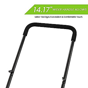 TBVECHI Cordless Manual Lawn Mower with 5-Blades, Adjustable Cutting Handle Height Push Lawn Mower with Grass Catcher, 5381ft2 Grass Cutter (20")