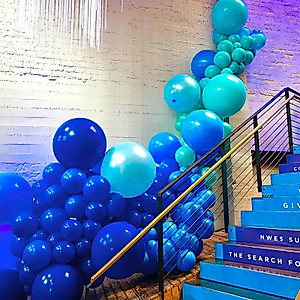 PartyWoo Royal Blue Balloons 155 pcs Blue Balloons Different Sizes Pack of 18 12 10 5 Inch Dark Blue Balloon Arch Kit Balloon Garland for Birthday Graduation Baby Shower Party Decorations Blue-Y59