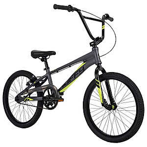 Huffy Enigma 20" Kid's BMX Bike, Beginner Level Rider, Ages 5+ Years Old, 3 Piece Steel Crank, 44/16 Gearing, Rugged and Durable, Strong and Lightweight for Speed and Handling, Matte Black