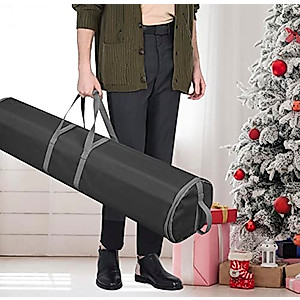 ProPik Wrapping Paper Storage Bag | Gift Wrap Holder Organizer | 2 Pack Store Up to 48 Rolls 40 Inch Long | Heavy Duty 600D Oxford Material Holiday Container | Top & side handles (Black)