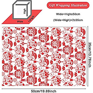 Kavoc 100 Sheets Red Rabbit Tissue Bulk, Cute Rabbit Fu Character Tissue for Chinese New Year Gift Wrapping, Traditional Art Paper Cutting for 2023 Spring Festival Decor, 20 x 14in