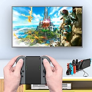 Charger Station for Switch/Switch OLED Model Joy Con and for Switch Pro Controllers Charging Dock with USB 2.0 Plug and Ports, Only for Switch Pro Controller