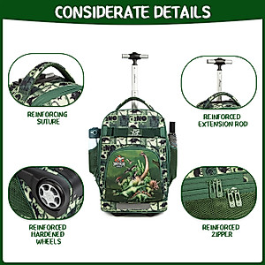 ZBAOGTW Rolling Backpack for Girls,Thickened Base Unicorn Rolling Backpack for Girls with Lunch Box and Pencil Box,Kids Rolling Suitcase18.9"x12.6"x8.26"