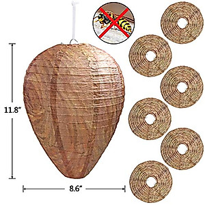 6 Pack Wasp Nest Decoy Safe Hanging Wasp Deterrent for Hornets Yellow Jackets