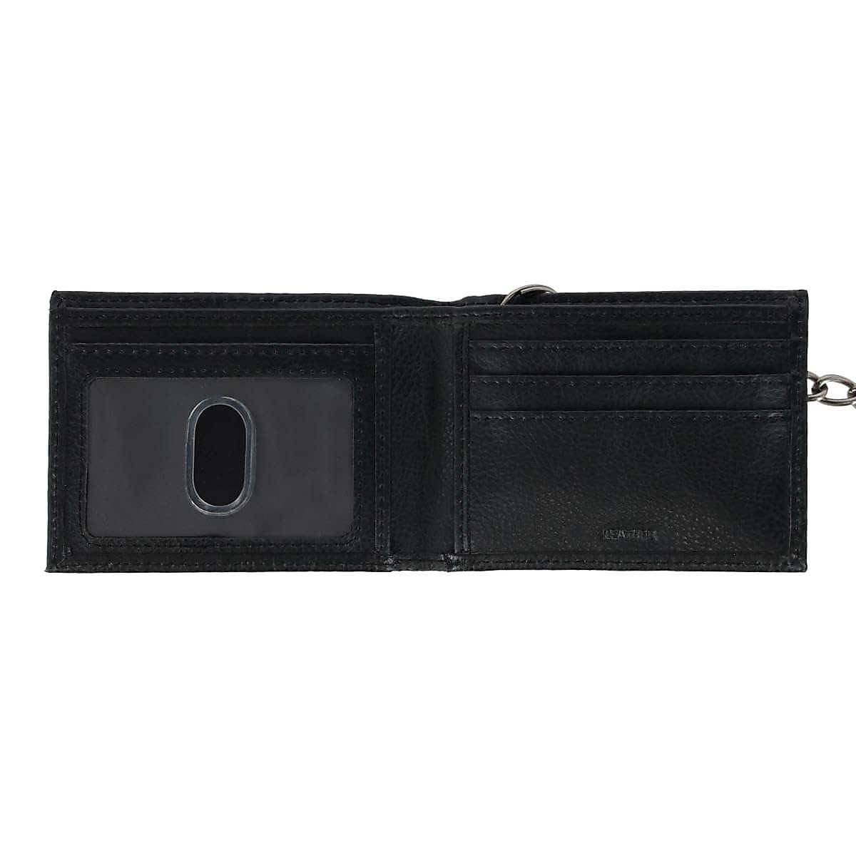 Dickies Men's Leather Slimfold Wallet With Chain Black