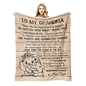 Gifts for Grandma from Granddaughter, Grandma Birthday Gifts Blanket 60"x50", Grandma Gifts from Grandchildren Grandson, Grandma Gifts Ideas for Christmas Mothers Day, To My Grandma Throw Blankets