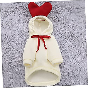 Amosfun 1pc Pet Funny Dogs Hooded Coat - Xs Sweatshirt Party Holiday Christmas Soft and Snowsuit Cat Heart Outfit Cute Guinea Costume Small Winter Costumes Plush Cotton Shape Fall Gifts